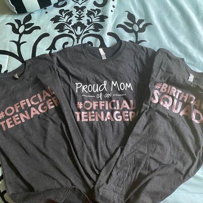 Proud Mom of Official Teenager Rose Gold Shirt, Official Teenager Shirt ...