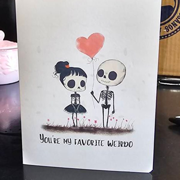 Cute Skeleton Card Dark Humor Love Spooky Anniversary Handmade Gift ...