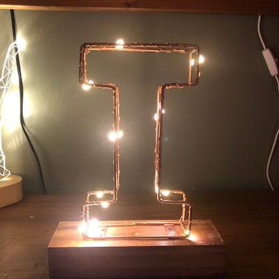 Light up Letter I Custom Name Copper Light up Letter - Etsy