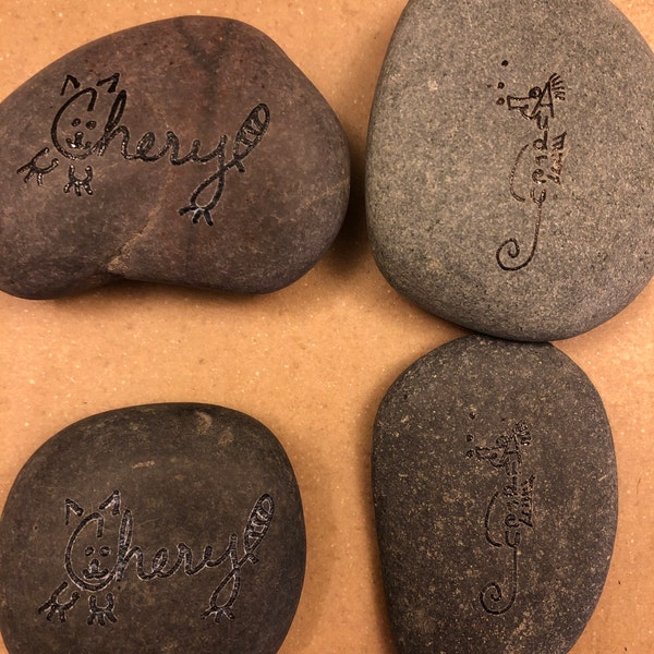 Actual Handwritten Signature Worry Stone, Custom Made Engraved Funeral ...