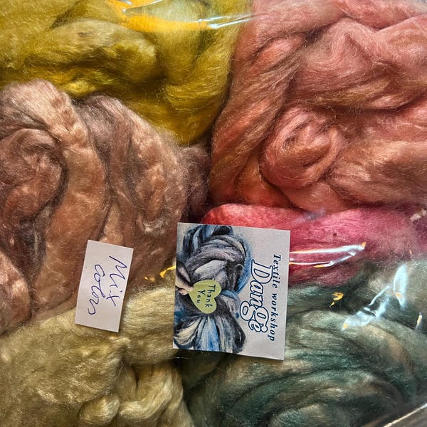 Crafts Kit. Best Gift Friend. Colorful Fiber Hand-dyed Tussah Silk. for ...
