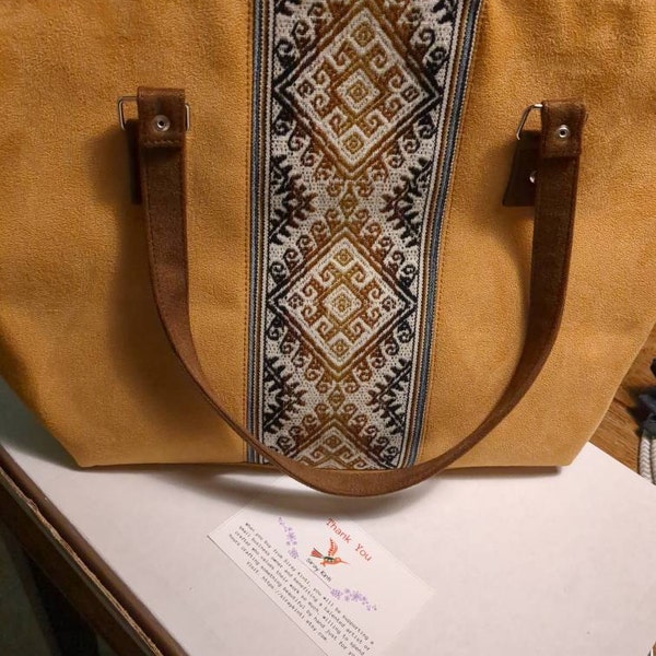 Peruvian Shoulder Bag, Faux Suede Bag, Bag With Zipper, Gift for Women ...