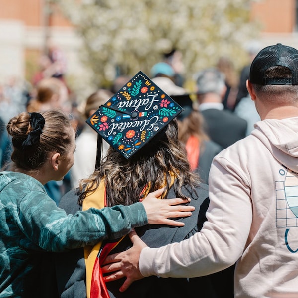 Educated Latina Printed Grad Cap Topper, Mexican Grad Cap Topper, Latin ...