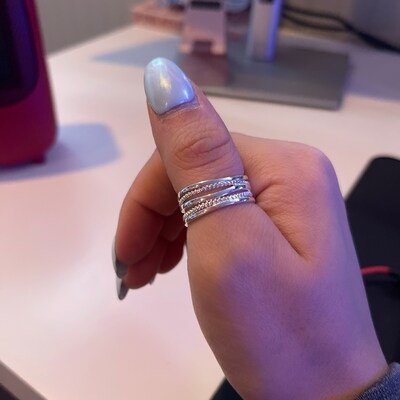 Multi Layer Thumb Ring-chunky Silver Ring-present for Woman-christmas ...