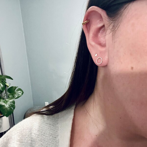 Double Hoop, G23 Titanium Conch Clicker Hoop, 10mm, 12mm Conch Hoop ...