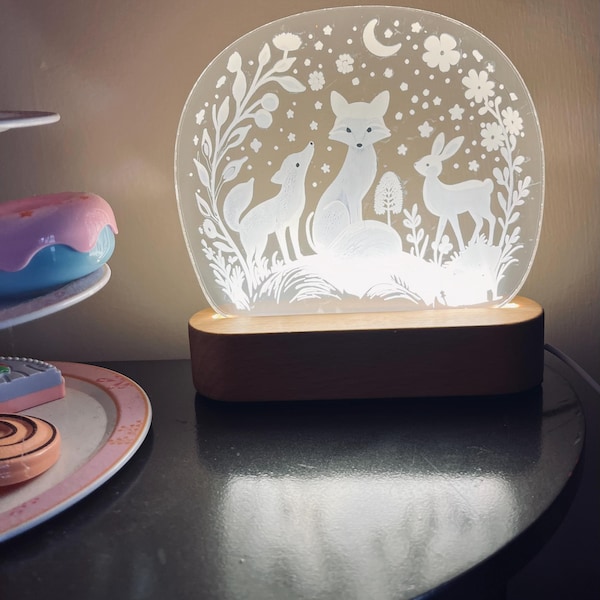Kids Night Light, Girl and Boy Bedside Lamp, Kids Room Nursery Lamp ...