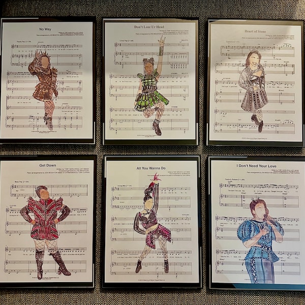 SIX Inspired Sheet Music Art Full Set - Etsy