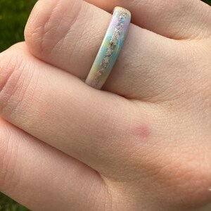 Unicorn Poop Diamondcast Ring With Opal Inlay on an 8mm Wide - Etsy