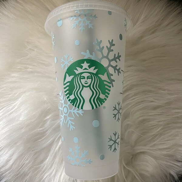 24oz Venti Cold Cup Starbucks Snowflake Svg, Starbuck Full Wrap Svg ...