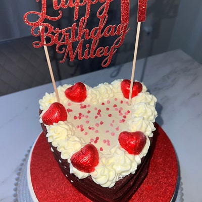 Custom Glitter Cake Topper, Personalised Cake Topper, Any Words Cake ...