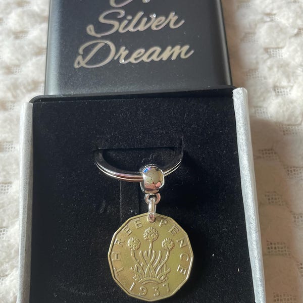 1954 'two and Six' Double Coins Keychain 71st Birthday Gift 2 Shillings ...