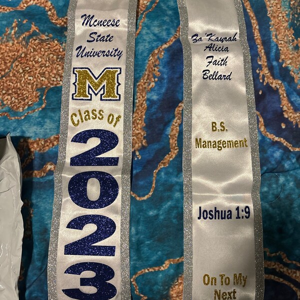 Collegiate Graduation Stole | Custom Graduation Stole | Class of 2025 ...