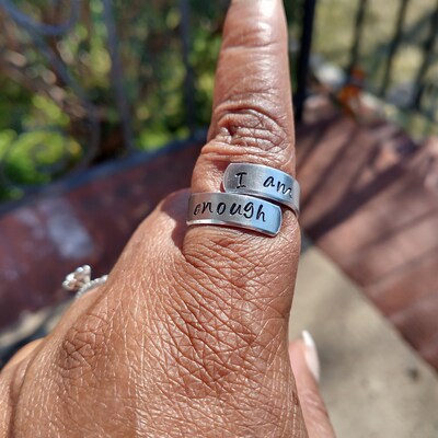 I Am Enough Hand Stamped Ring Very Sturdy Ring Great - Etsy