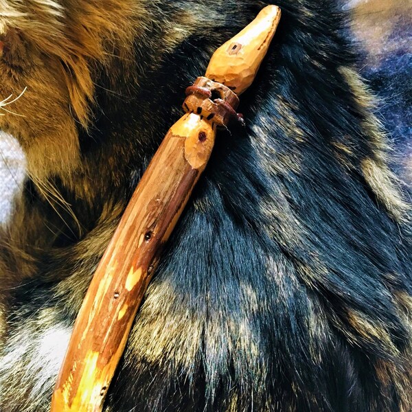 Ceremonial Wand or Scepter With Glass Head and Leather Wrapped Handle ...