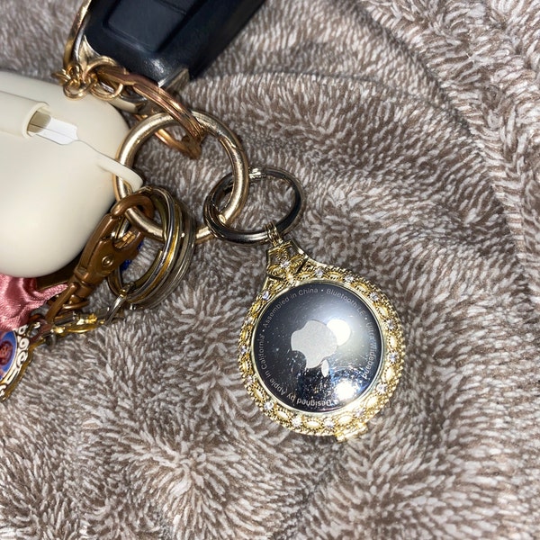 Apple Air Tag Cases Crystal Yellow Gold Air Tag Holder Made With High ...