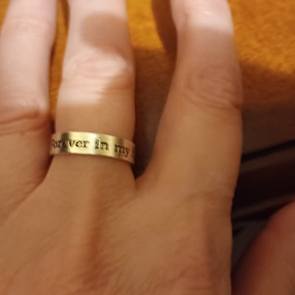 Custom Message Ring in Gold, Silver, Rose • Personalized Engraved Ring ...