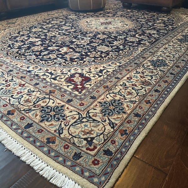 5x7 Modern Silk and Wool Persian Kashan Rug - Artisan Tribal Accent Rug ...