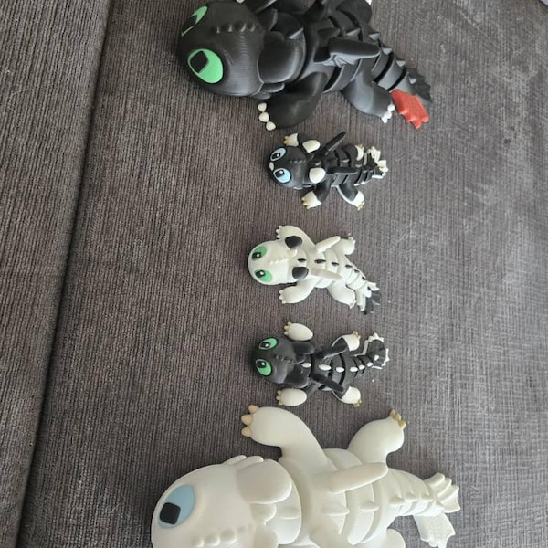 Flexi Toothless Dragon Figurine | HTTYD | 3 Sizes: Mini, Small, Large ...