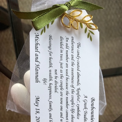 25 Greek Boubounieres koufeta Wedding Favors candy Coated Almonds Greek ...