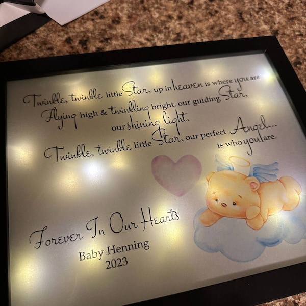 Personalized Memorial Shadow Box, Loss of Child Remembrance, Lighted ...
