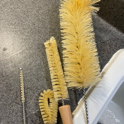 All Natural Bottle Cleaning Brush Set NO Plastic Sisal Bristles and ...