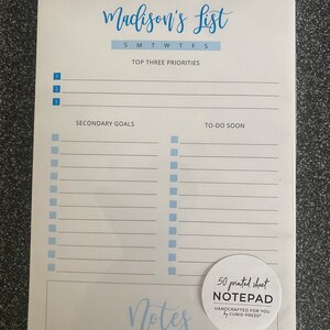 Personalized Burgundy and Navy Flower Note Pad BURGUNDY - Etsy
