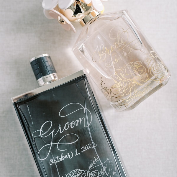 Floral Engraved Perfume Bottle, Personalized Perfume, Custom Perfume ...