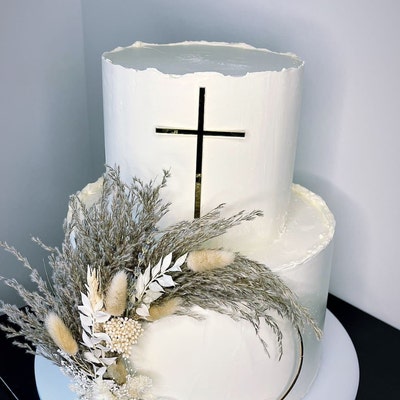 Self-color Pampas Grass Cake Topper Bouquet, Flower Cake Topper,dried ...