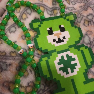 RAVE or BASS Barbie Perler Necklace - Etsy