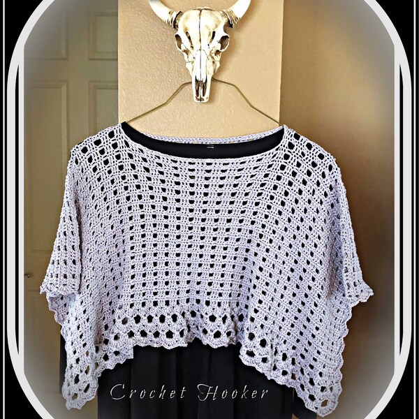 Wispy Summer Poncho Crochet Pattern PDF Easy Top - Etsy