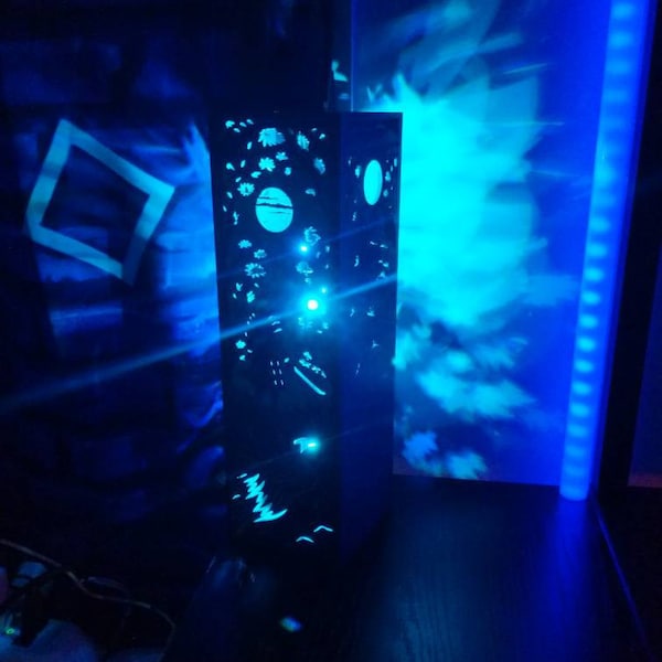 Cyberpunk Futuristic Night Lamp Neon Inclined Lines Sci-fi Contemporary ...