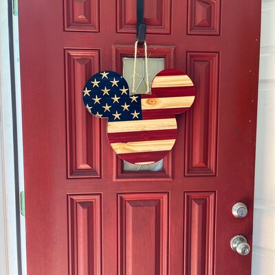 Disney Mickey Flag American Flag Sign Indoor Outdoor Hanging - Etsy