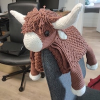 3in1 Highland Cow Folding Baby Blanket Crochet Pattern | Scottish Cow ...