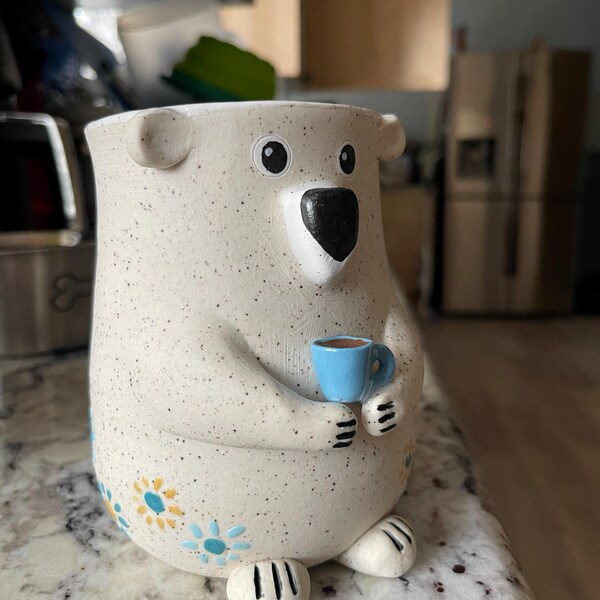 Ships Now Suzi the Cat Bud Vase, Cup, or Planter / Black Cat Ceramic ...