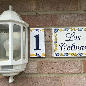 Old Spanish House Number Plaque, Blue Personalized House Sign for Home ...