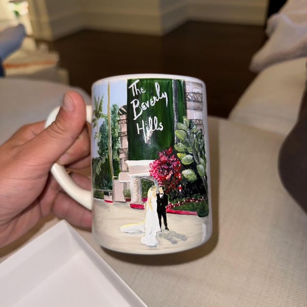 Custom Wedding Dessert Plate – Hand Painted From Photo, Personalized ...