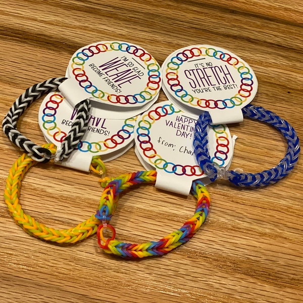 Valentine Friendship Bracelet Tags: Printable Loom Cards (PDF Instant ...