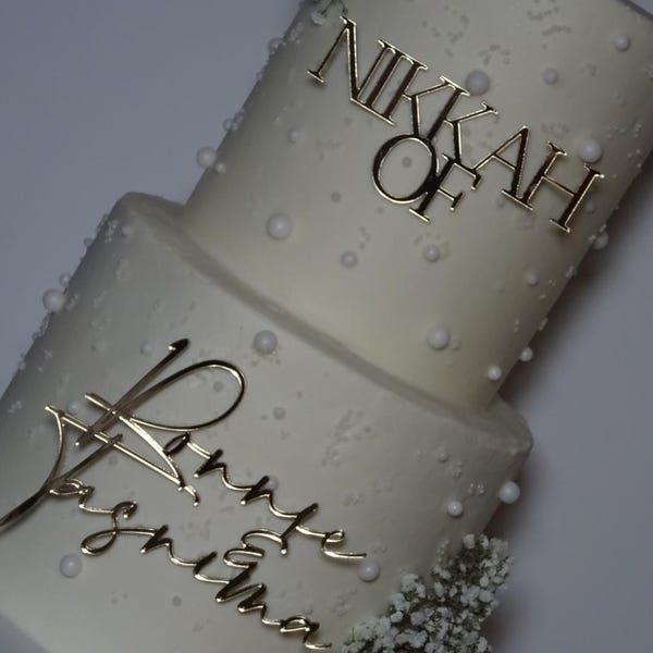 Acrylic Name and Name Cake Topper or Charm. Various Fonts, Colours ...