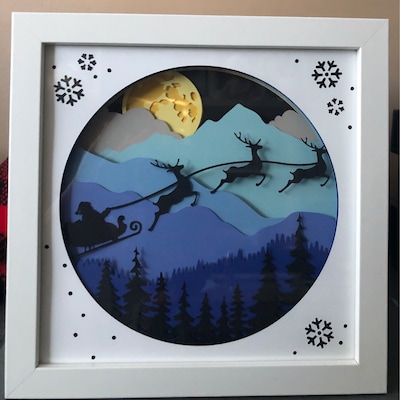 3D Santa Svg Shadow Box Svg, Christmas Svg, Layered Svg - Etsy