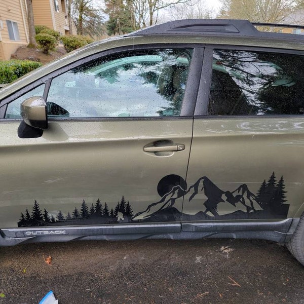 Enhance Your Ride With a Sasquatch Mountain Vinyl Decal Featuring Trees ...