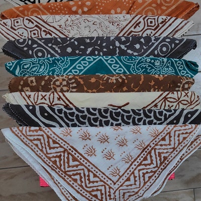 Set of 2 Organic Cotton Bandana Man/woman, Block Print Bandana, Bandana ...