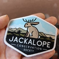 Jackalope Conservation Society Iron on Embroidered Patch Cryptozoology Woven Emblem to Be Put on ...