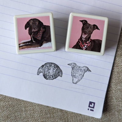 Custom Pet Stamp Self Inking-cat Dog Portrait Pre Inked Stamp ...