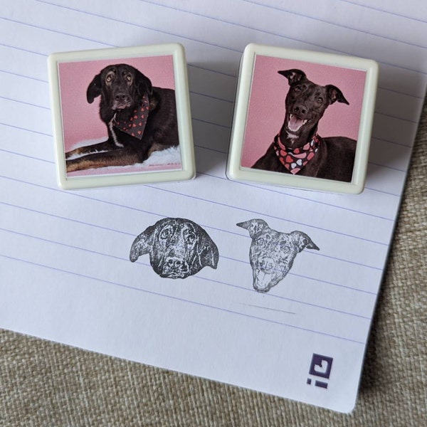 Custom Pet Stamp Self Inking-cat Dog Portrait Pre Inked Stamp ...