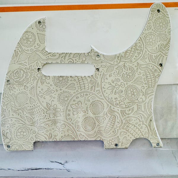 Custom White Psychedelic Textured Pickguard Fits Fender Telecaster USA ...