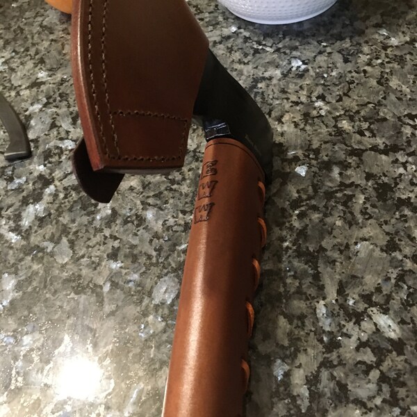 Leather Handle Haft Guard for Cold Steel Trail Boss Axe, FREE Shipping ...