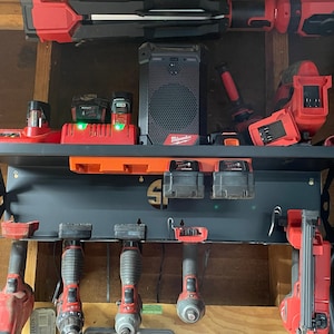 Power Tool Rack Organizer With Battery Rack and Charging Shelf ...