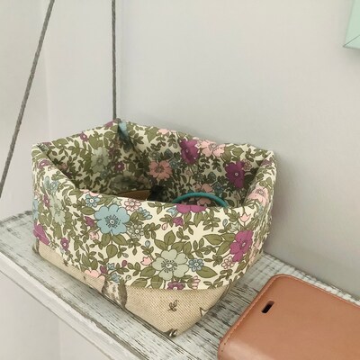 Small Handmade Fabric Storage Basket - Etsy