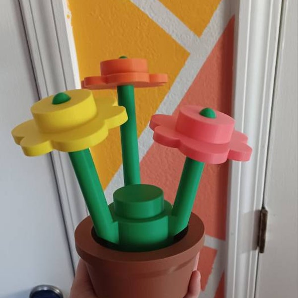 Giant Building Block Flowers, Life-size Brick Blooms With 3 Flowers ...