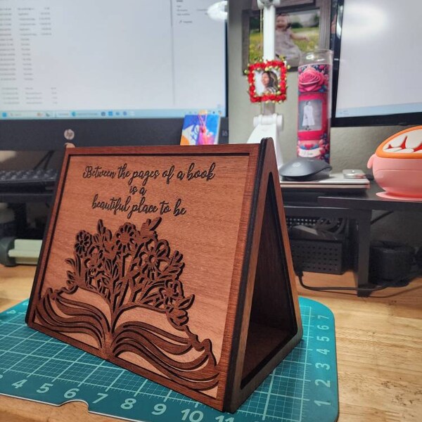 Book Stand Digital File Laser Cut Book Holder DIY Reading Stand SVG PDF ...